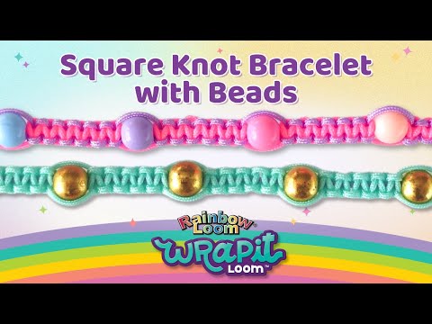 Square Knot Bracelet with Beads Macrame Bracelet Wrapit Loom Tutorial by Angelynn (TutorialsByA™)