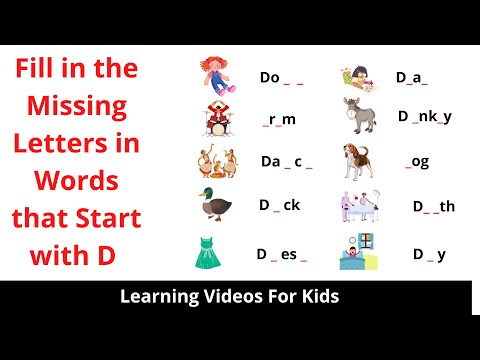 Fill in the Missing Letters - English Educational Video for kids – English Words that start with D