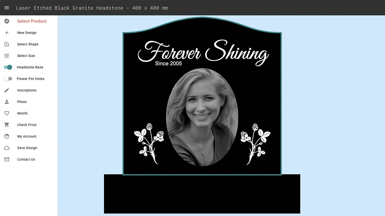 Laser Etched Black Granite Headstone tutorial