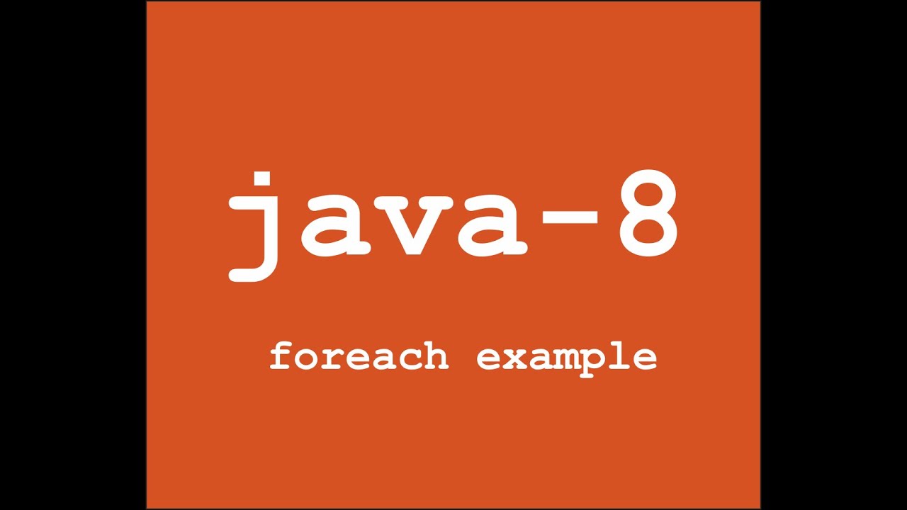 java 8 foreach example