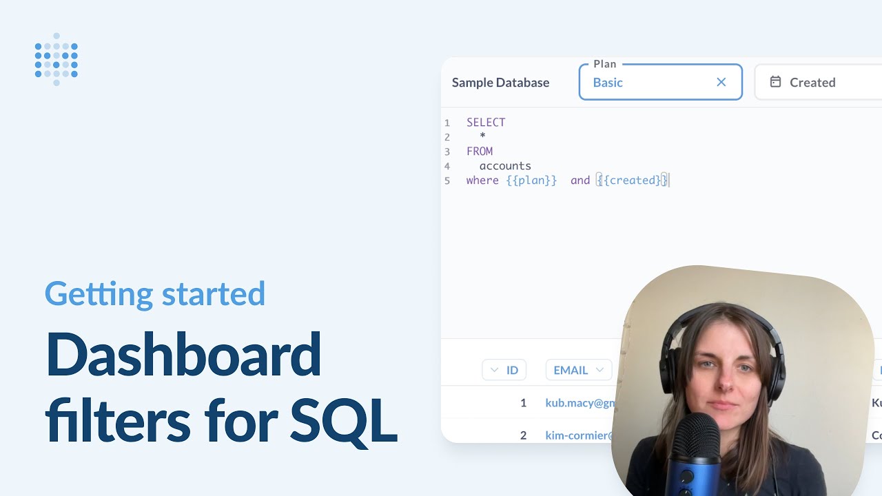 How to set up dashboard filters for SQL queries | Metabase tutorial