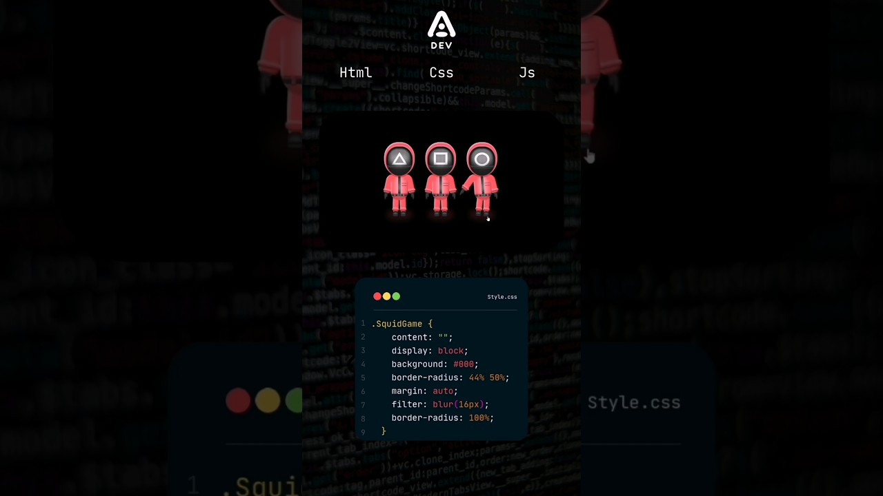 Squid Game con Html, Css y JavaScript #programming #html #css #code #developer #squidgame
