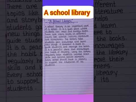 A School Library Paragraph!! 😍Write a paragraph on library!! #shorts