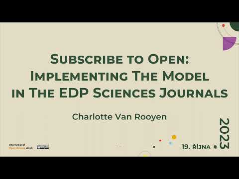 Subscribe to Open: Implementing The Model in The EDP Sciences Journals
