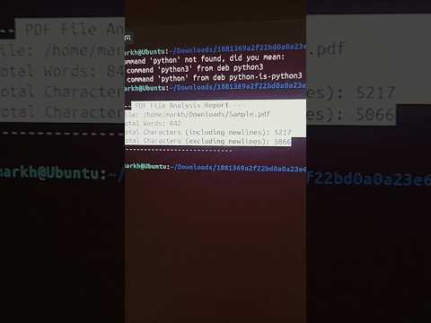 Count Characters And Words In PDF Files Using Python In Linux