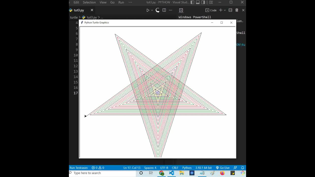 Draw an amazing star using python turtle module || #python #turtle #pythonturtle #shorts #coding