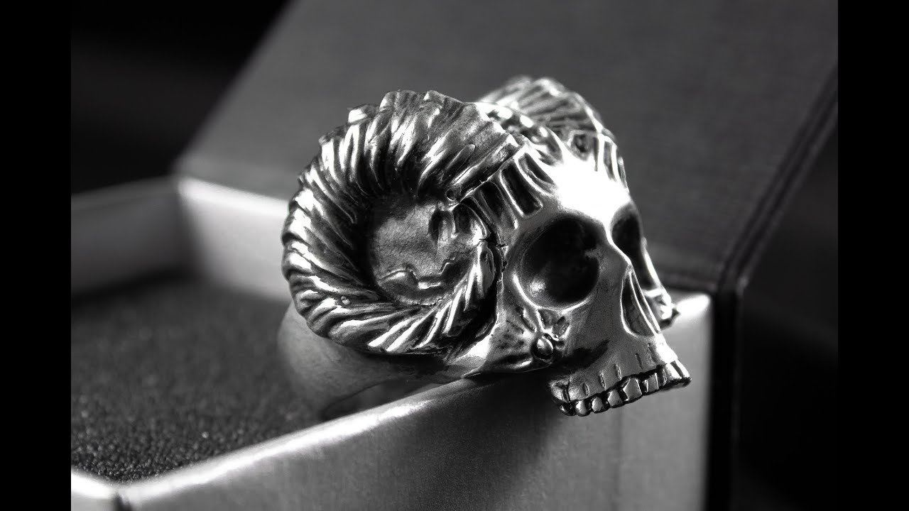 Silver Brutal Skull Demon Ring for Halloween