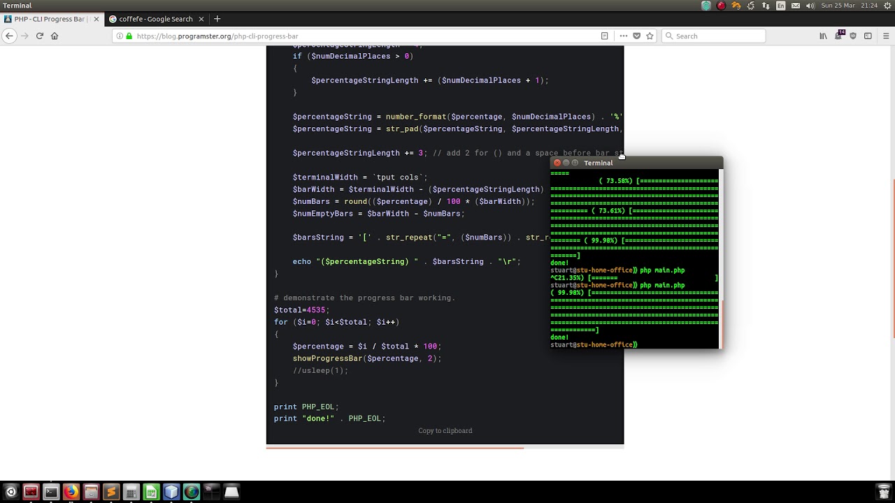 PHP CLI progress bar