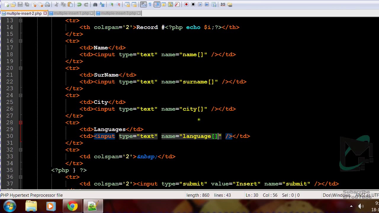 insert multiple record in single column in php using array