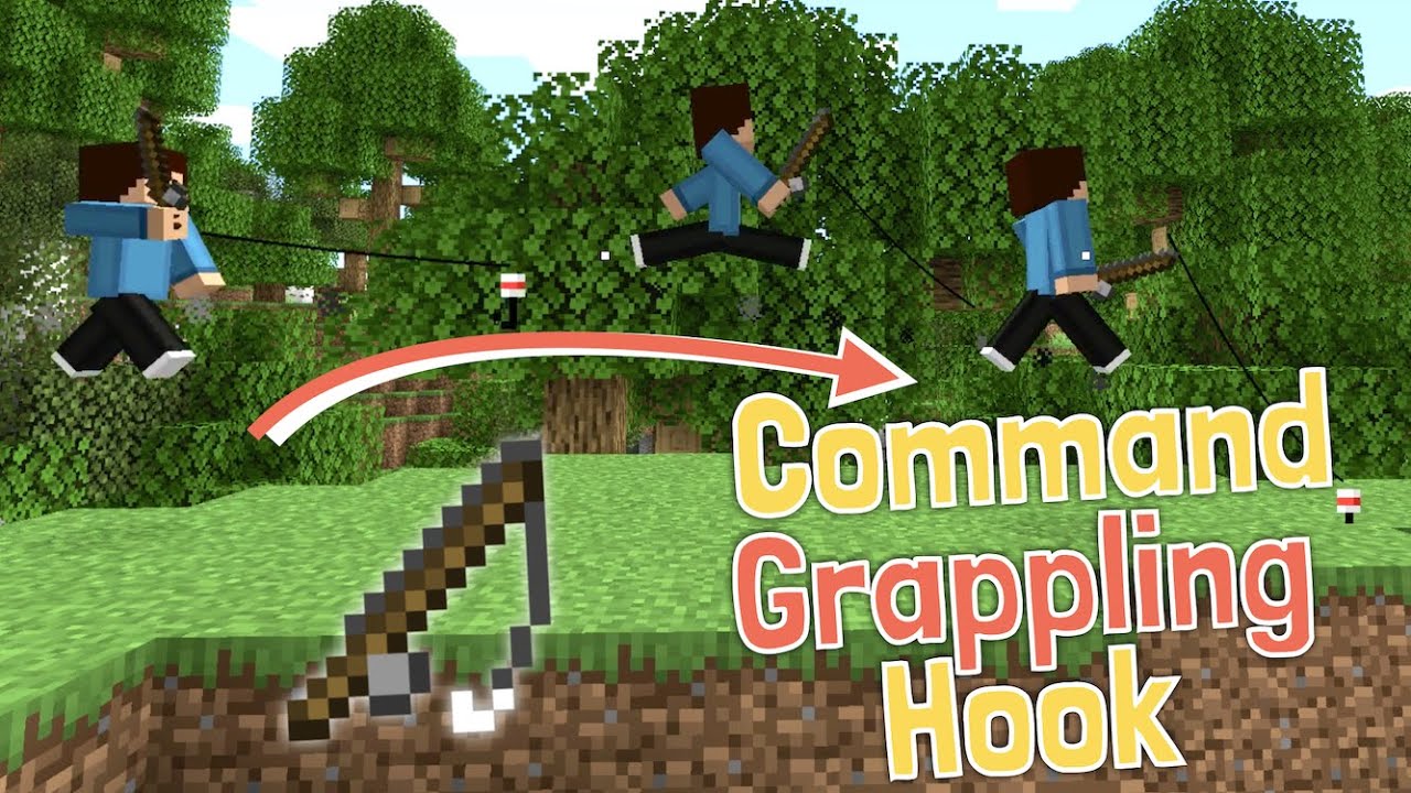 ️How To Get A Working Grapple Hook In Minecraft Java With One Simple Command + Bedrock ...