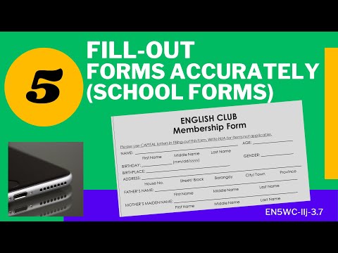 English 5 Filling-Out of School Form MELC-BASED