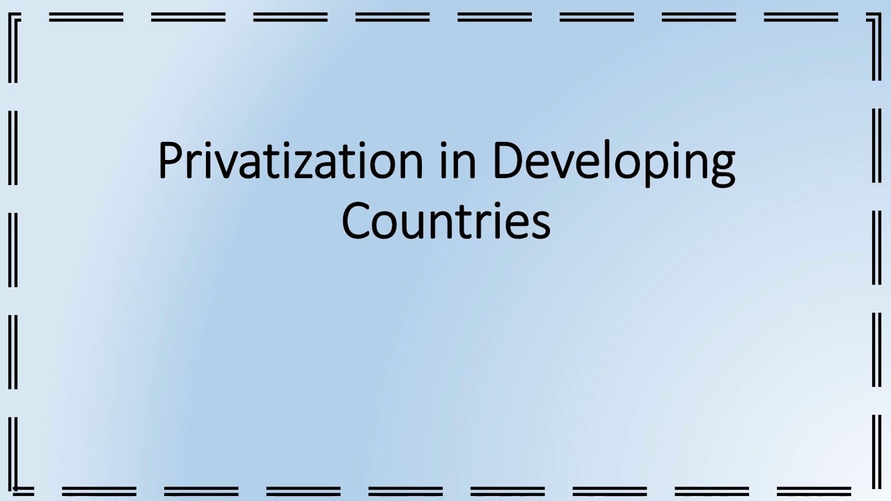 Privatization in Developing Countries