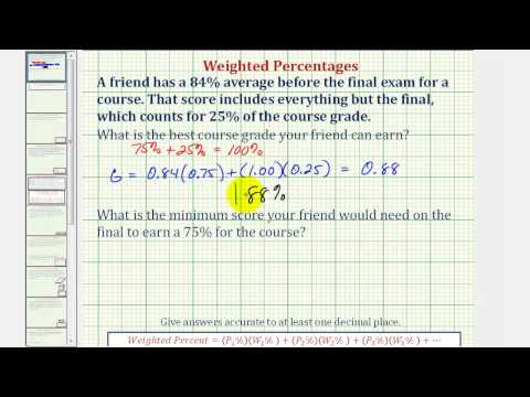 Ex: Weighted Average – Determine an Ending Percent or Grade of a ...