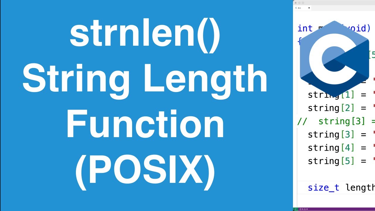 strnlen() String Length Function (POSIX) | C Programming Tutorial