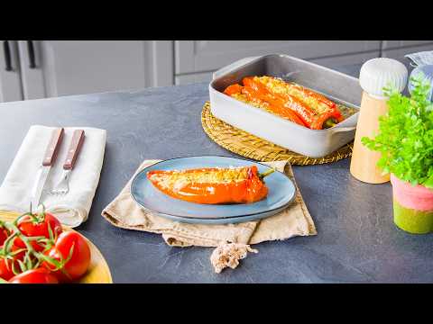 Feta Stuffed Bell Peppers: An Easy One-Pan Vegetarian Recipe For Lazy ...