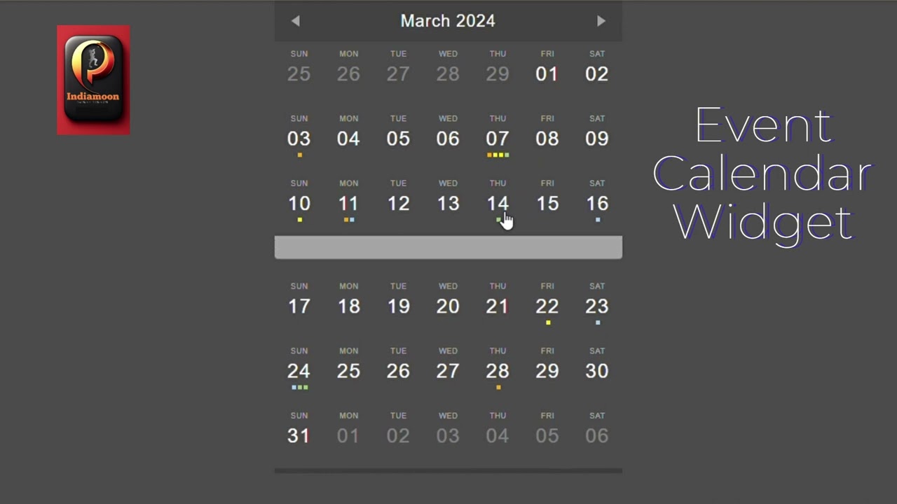 📅 Create Your Own Event Calendar Widget | HTML, CSS, JavaScript Tutorial @indiamoon