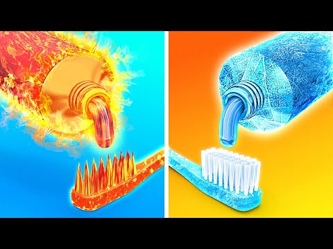 FIRE VS SNOW PERSON IN REAL LIFE || Hot VS Cold Challenges by 123 GO! FOOD