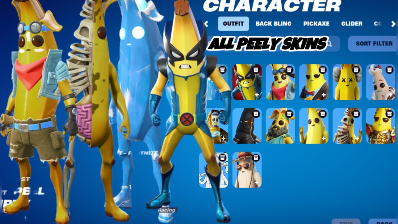 Every Peely Skin Showcase in Fortnite 2024