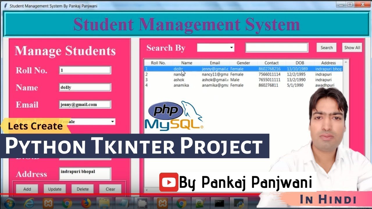 Python Tkinter Project  | Student Management System | Python Mysql