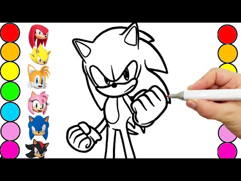 Sonic Team Coloring Pages Sonic The Hedgehog Teils , Shadow ,Amy Rose, Knuckles draw COMPILATION 113