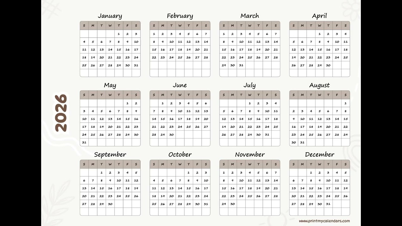 2026 Calendar Printable | Free PDF Download (US) | A4 & Letter Size #2026 #2026calendar #calendar