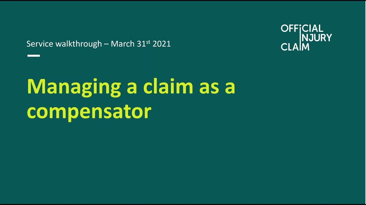 Service walkthrough: Compensator claim management