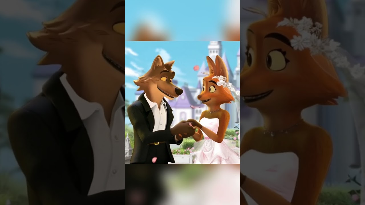 The Bad Guys 2 Wedding fanat scene Mr. Wolf and Diane Foxington