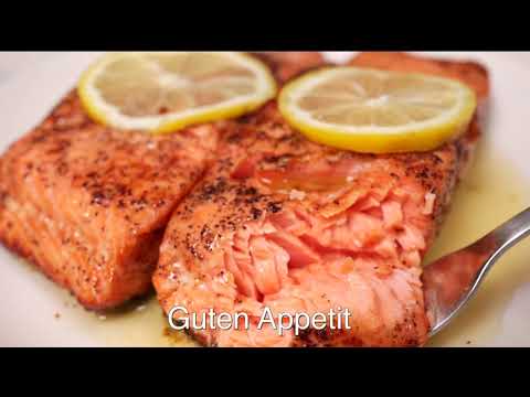 A simple and elegant 10-minute recipe for grilled salmon in a creamy lemon sauce
