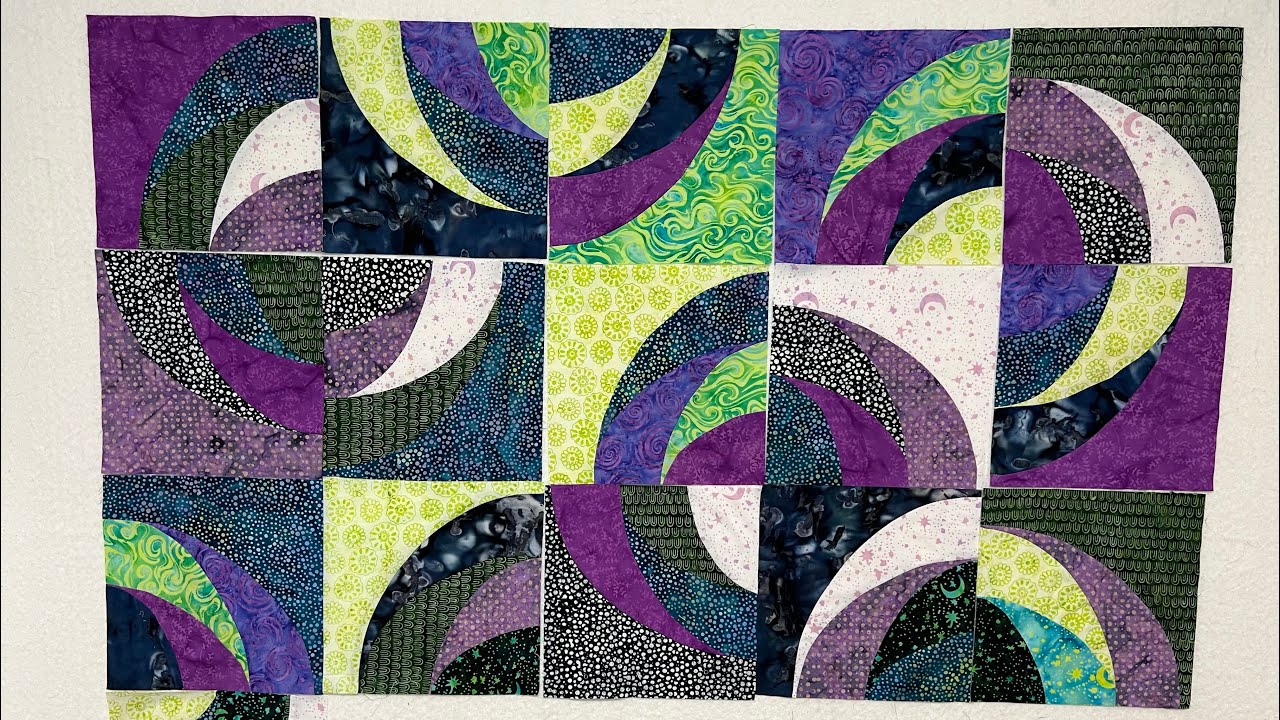 Curved Piecing using the Blue Onion pattern