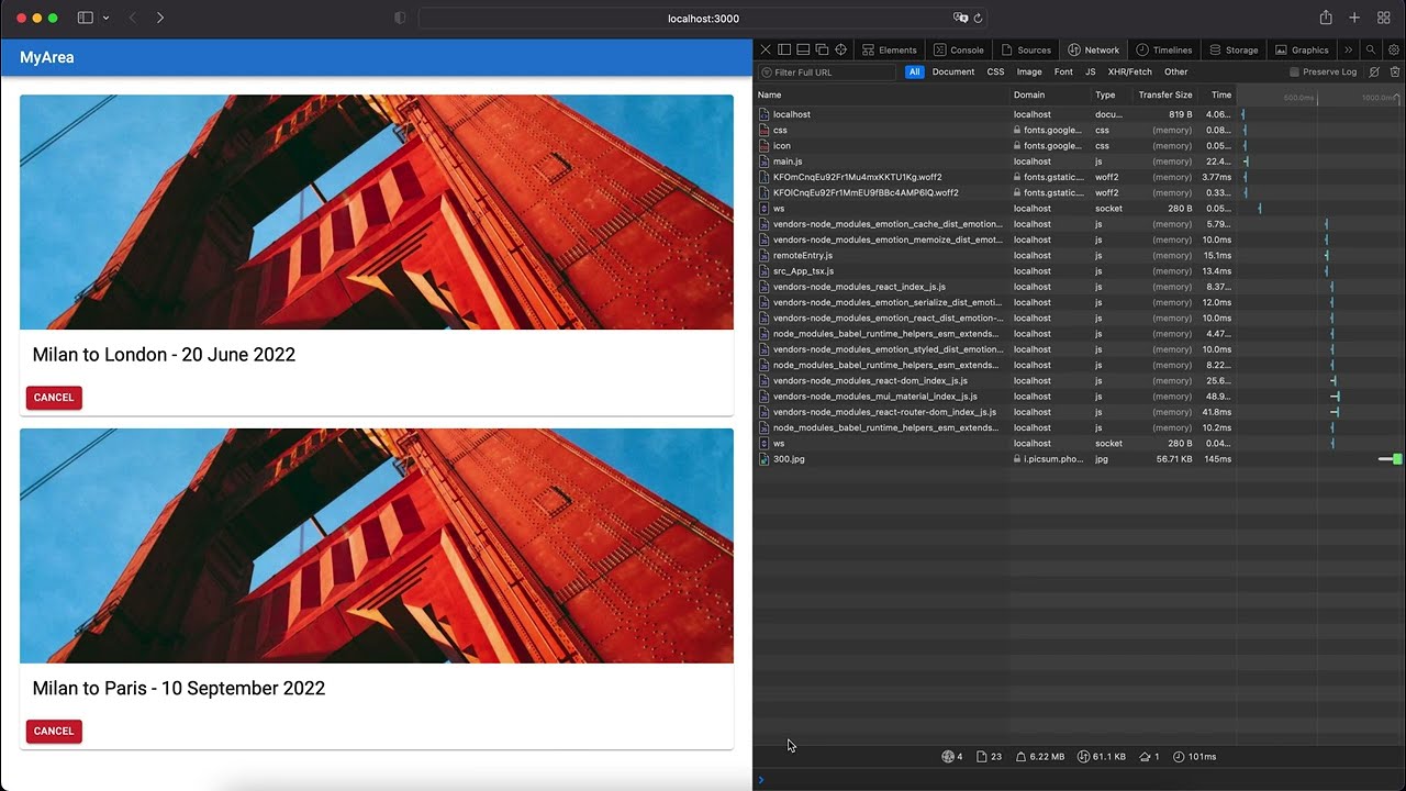 Module Federation - react example