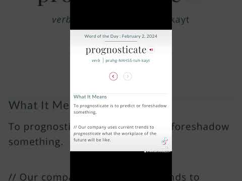 Prognosticate | Word of the Day | Feb. 2 | Websters Dictionary