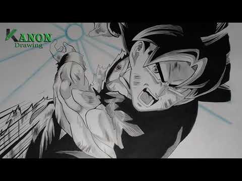 Dibujo a Goku en blanco y negro || Drawing Goku black and white /Colores economicos y acuarelas 2021