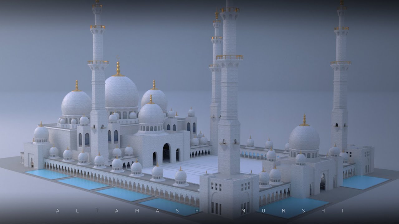 3DS MAX | shaikh zayed mosque modeling time lapse