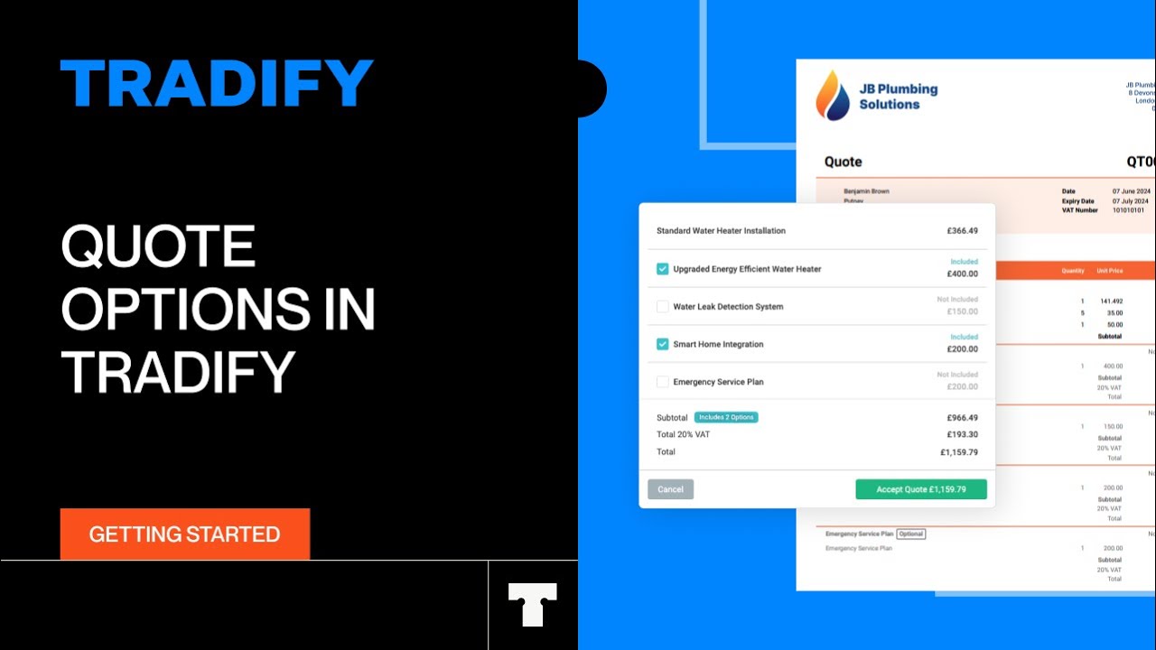 Quote Options in Tradify
