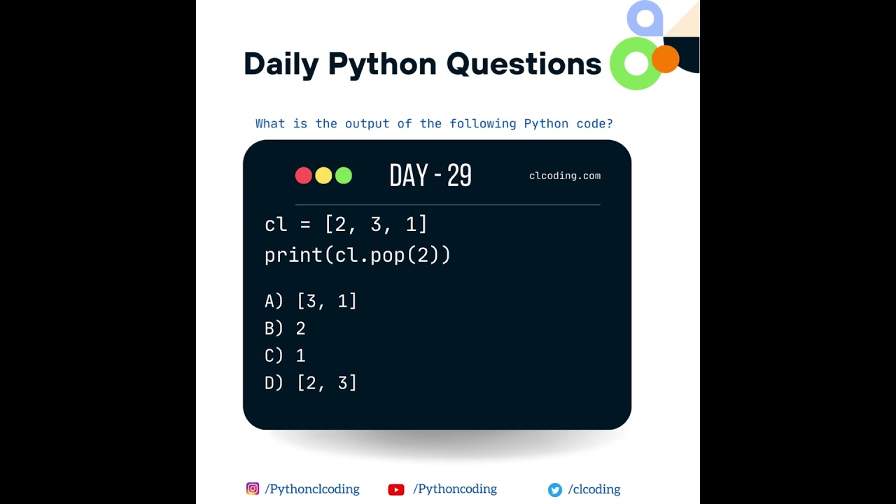 Python Coding challenge - Day 29 | What is the output of the following Python code?