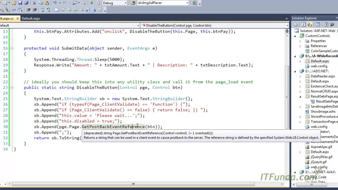 How to fire JavaScript function on click on the Button and prevent the Form submission?