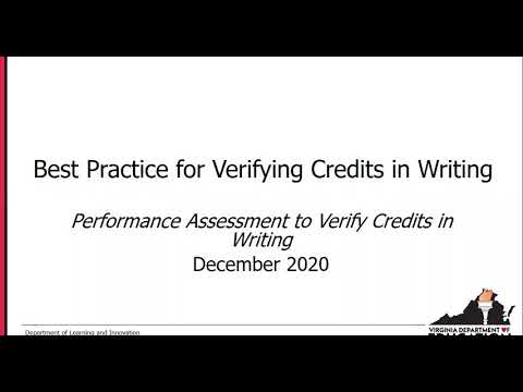 Evaluating the collection of evidence to verify credit in writing