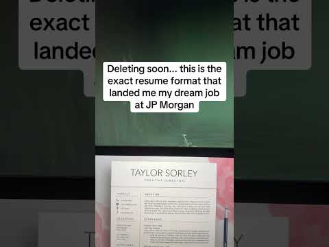 exact resume format that landed me my dream job at JP Morgan #resumetemplate #resumeexample