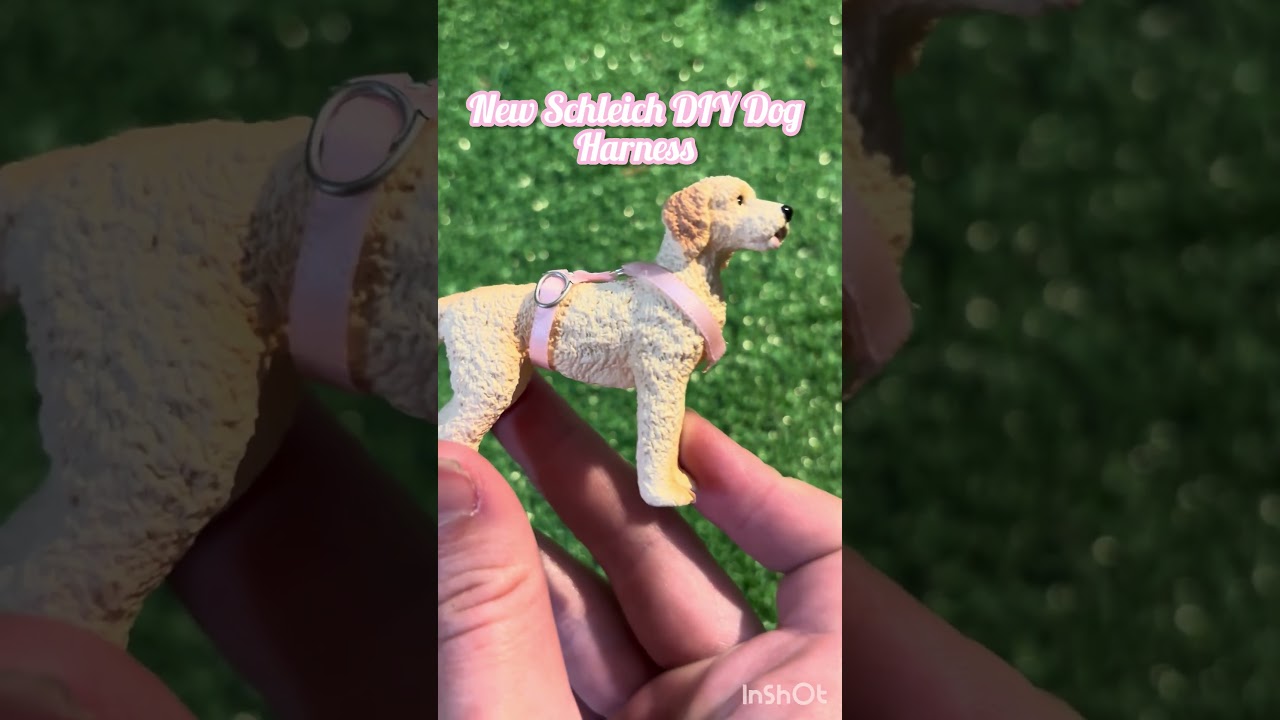 Made a new Schleich DIY dog harness for my new dog#schleich#horse #equestrian #animals #dogs