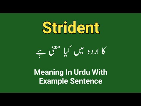 Strident meaning in urdu/hindi || Strident ka matlab kia hota ha || Strident in a sentence