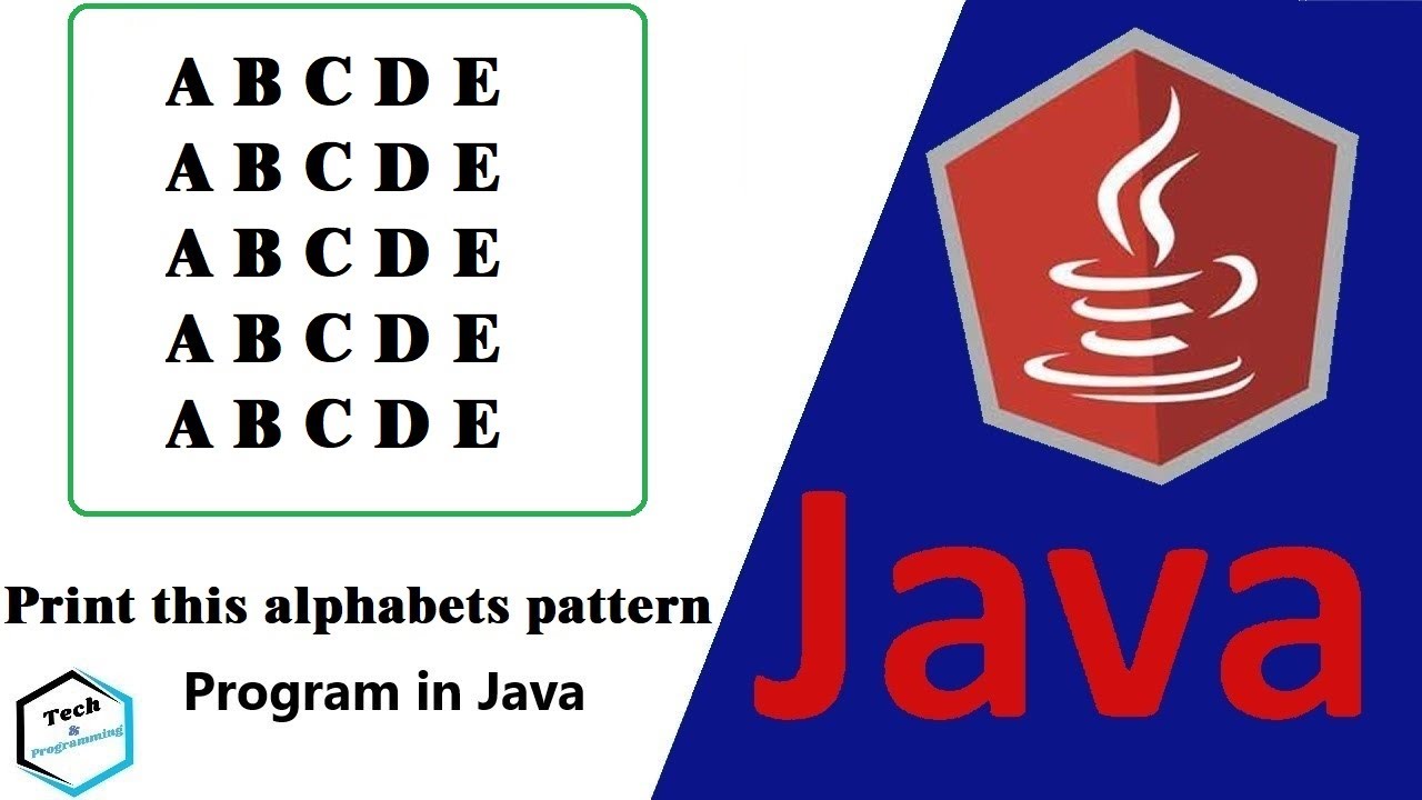 Java Alphabet Pattern Program Tutorial in Hindi || Program-5