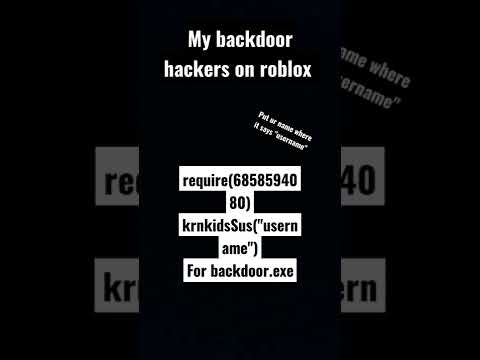 Backdoor hackers on roblox