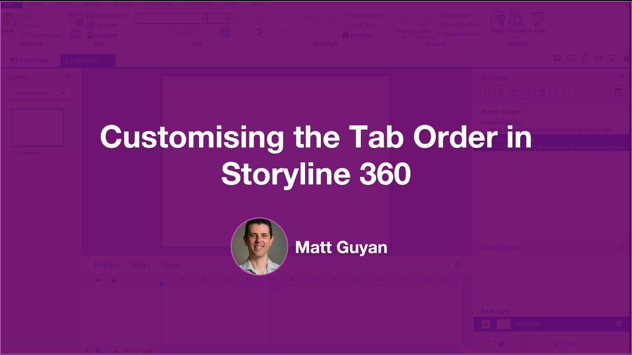 Customising the Tab Order in Storyline 360