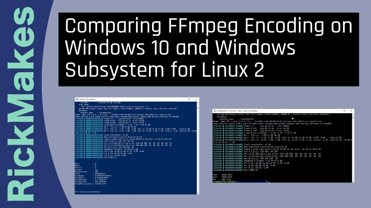 Comparing FFmpeg Encoding on Windows 10 and Windows Subsystem for Linux 2