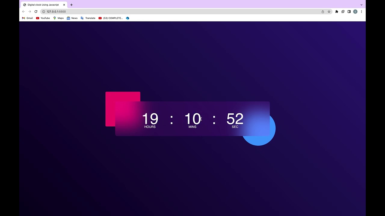 I completed Digital clock Using HTML CSS & JavaScript.