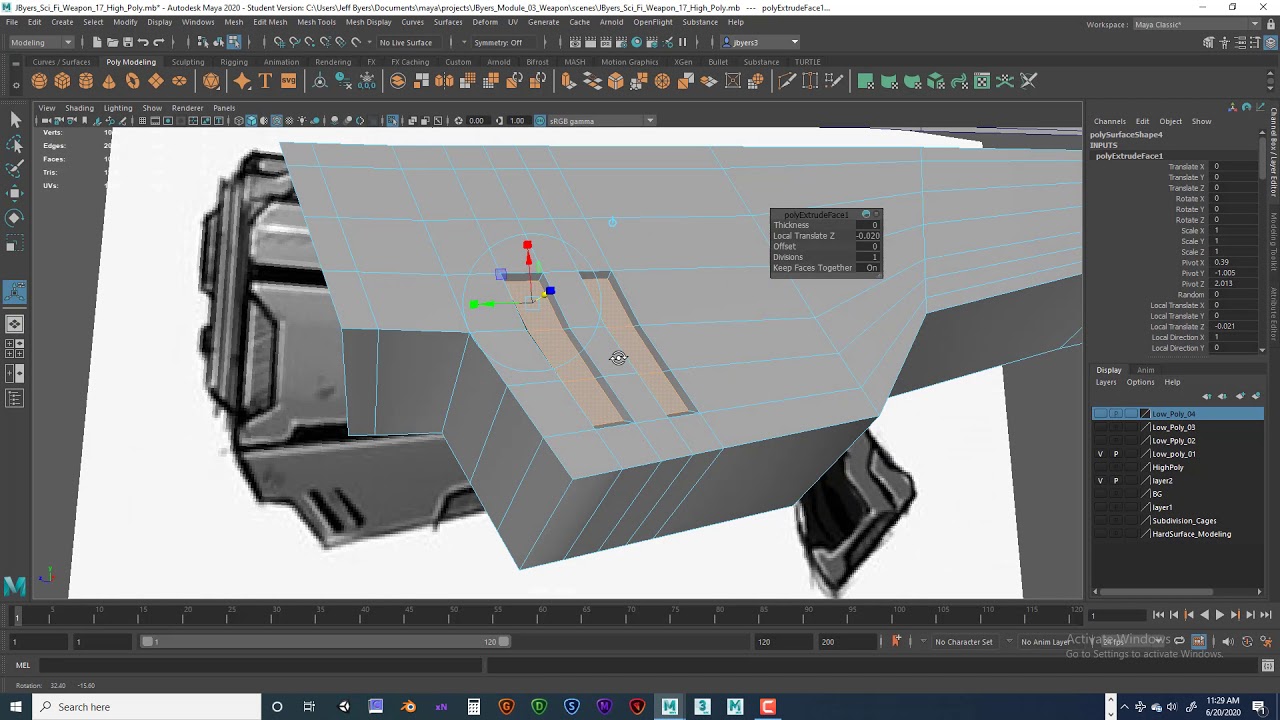 ANI 150 Modeling Sci Fi Weapon Part 06