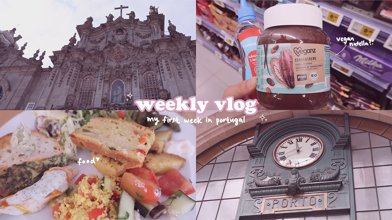 weekly vlog 🌧 my first week in Porto, Portugal 🇵🇹 arrival, exploring, a hunt for vegan food 👀🥪