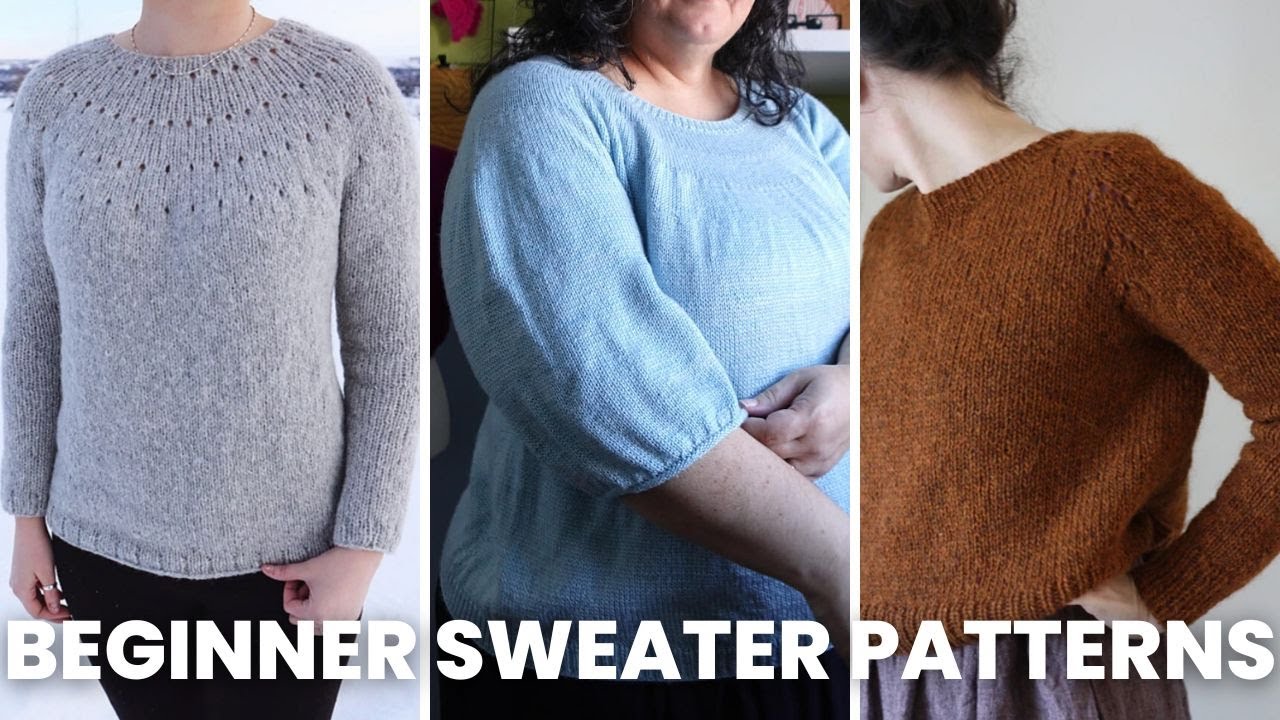 12 Simple Top Down Sweater Patterns for Beginners
