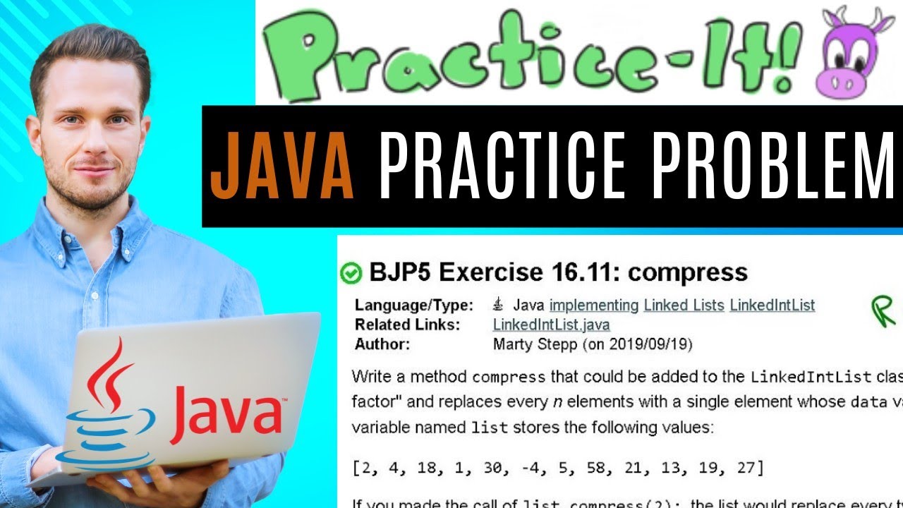 Java Practice It | Exercise 16.11: compress (recursion) | LinkedLists, #implementing instance method