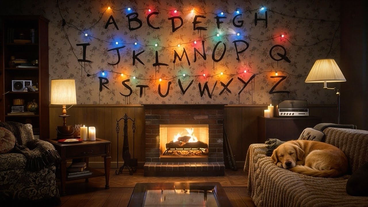 Stranger Things: Fireplace🔥 Cozy Hawkins Ambience & Stranger Things Background